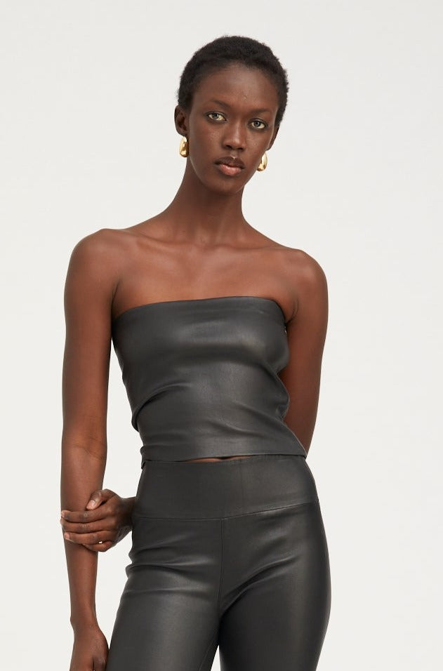 Black Leather Tube Top – SPRWMN
